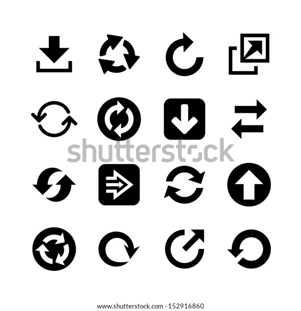 Flat Arrow Web Icons Icon Set Stock Vector (Royalty Free) 152916860 ...