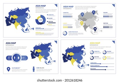 Flat Asia Map Infographic Graph Chart Stock Vector (Royalty Free ...