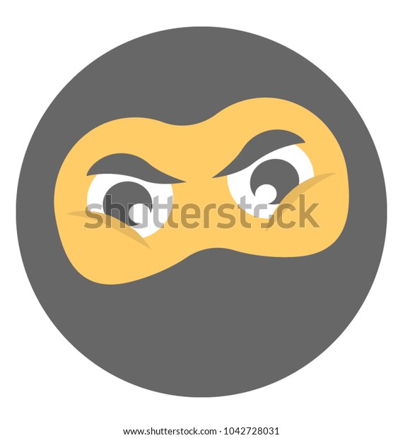 Flat Bandit Emoticon Icon Stock Vector (Royalty Free) 1042728031 ...