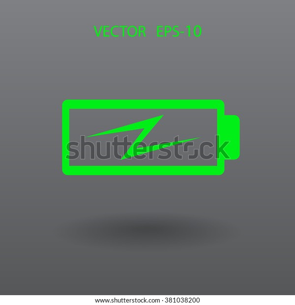 Flat Battery Low Power Icon Stock Vector (Royalty Free) 381038200 ...