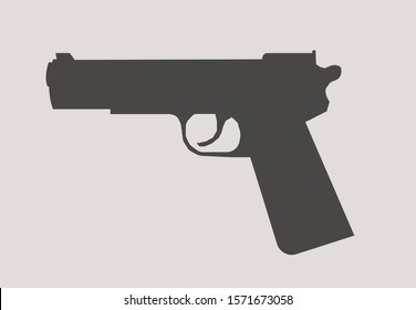 Flat Black Gun Isolated Outline Design Stock Vector (Royalty Free ...