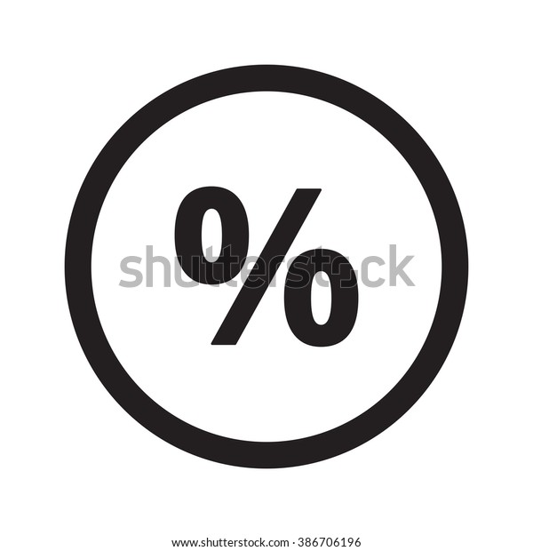 Flat Black Percentage Web Icon Circle Stock Vector (Royalty Free) 386706196