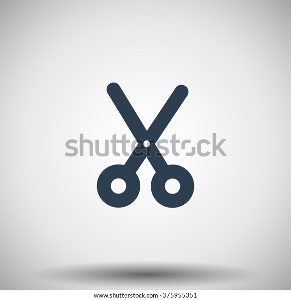 Flat Black Scissors Icon Stock Vector (Royalty Free) 375955351