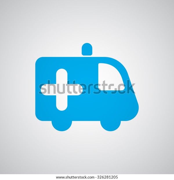 Flat Blue Ambulance Icon Stock Vector (Royalty Free) 326281205 ...