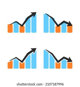 Flat Blue Growth Orange Declining Graph Stock Vector (Royalty Free ...