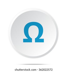 Flat Blue Omega Icon On Circle Stock Vector (Royalty Free) 362022572 ...