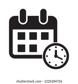 Calendar Clock Black White Icon Vector Stock Vector (Royalty Free ...