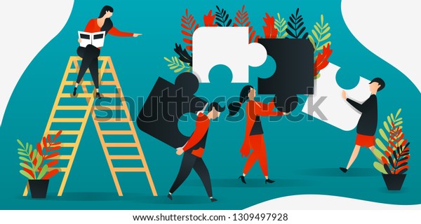 Flat Cartoon Character Vector Illustration Construction Stock Vector ...