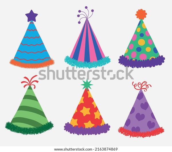 Flat Cartoon Design Illustration Colored Hat Stock Vector (Royalty Free ...