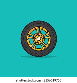 Flat Cartoon Racing Wheels Vector Wheels Stock Vector (Royalty Free ...