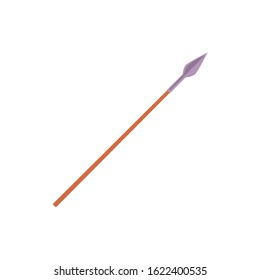Flat Cartoon Spear Isolated On White Stock Vector (Royalty Free ...