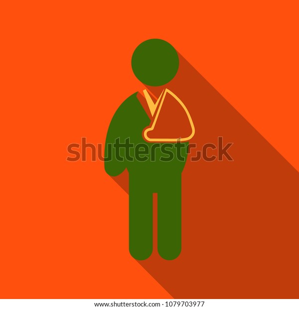 Flat Character Broken Arm Vector Illustration Stock Vector (Royalty ...