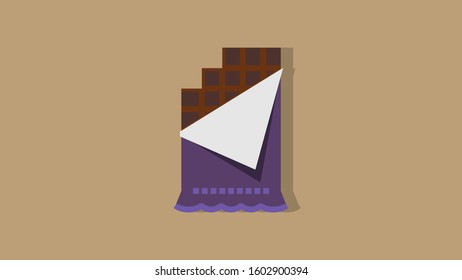 Flat Chocolate Bar Background Shadows Stock Vector (Royalty Free ...