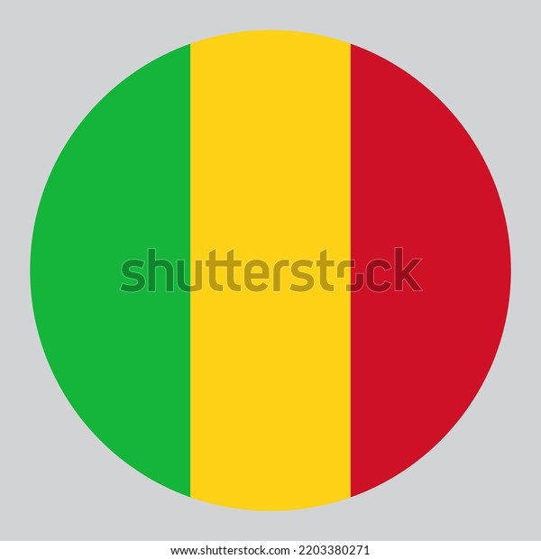 Flat Circle Shaped Illustration Mali Flag Stock Vector (Royalty Free ...