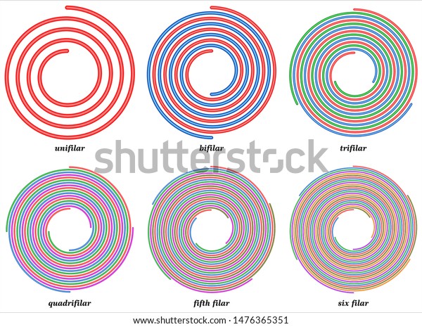 Flat Coil Multi Filar Topologies Stock Vector (Royalty Free) 1476365351 ...