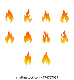 Flat Color Fire Flame Icon Set Stock Vector (Royalty Free) 774767059 ...