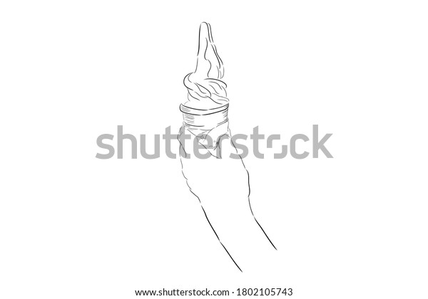 Flat Color Hand Draw Sketch Hand Stock Vector (Royalty Free) 1802105743 ...