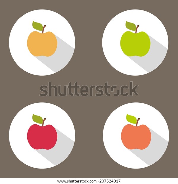 Flat Color Icons Apples Ui Design Stock Vector (Royalty Free) 207524017 ...