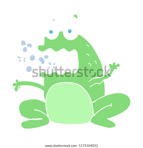 Flat Color Illustration Burping Frog Stock Vector (Royalty Free ...