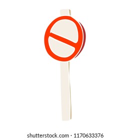 Flat Color Illustration Cartoon Warning Sign Stock Vector (Royalty Free ...