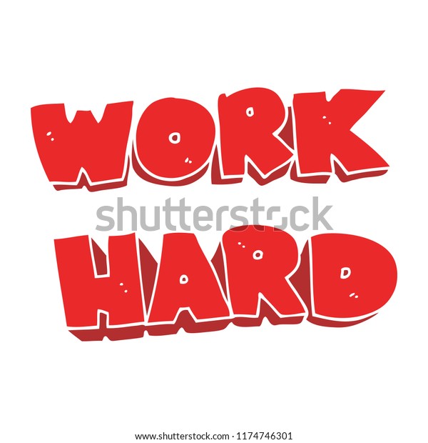 Flat Color Illustration Work Hard Symbol Stock Vector (Royalty Free ...