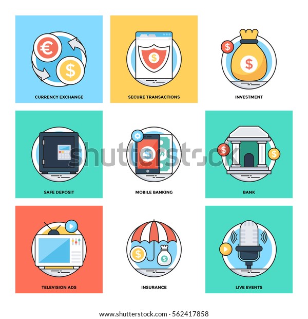 Flat Color Line Design Concepts Vector Stock Vector (Royalty Free ...