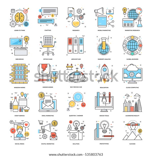 Flat Color Line Icons 11 Stock Vector (Royalty Free) 535803763 ...