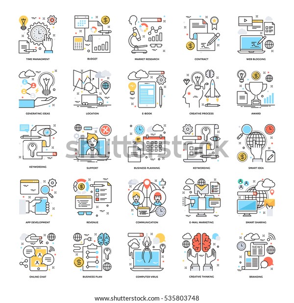 Flat Color Line Icons 16 Stock Vector (Royalty Free) 535803748 ...