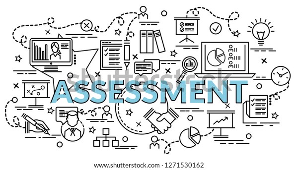 Flat Colorful Design Concept Assessment Infographic Stock Vector ...