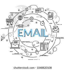 Flat Colorful Design Concept Email Infographic Stock Vector (Royalty ...