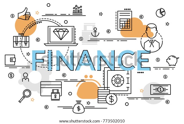 Flat Colorful Design Concept Finance Money Stock Vector (Royalty Free ...