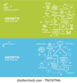 Flat Colorful Design Concept Growth Infographic Stock Vector (Royalty ...