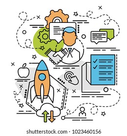 Flat Colorful Design Concept Planning Infographic Stock Vector (Royalty ...