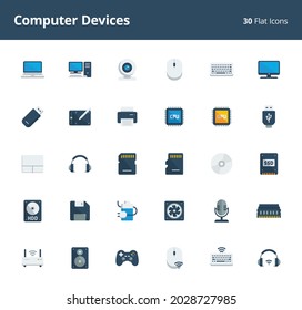 Flat Computer Devices Icons Your Design Stock Vector (Royalty Free ...