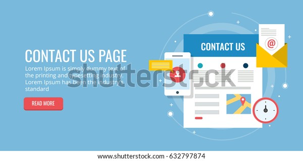 Flat Concept Contact Us Page Website Stock Vector (Royalty Free ...
