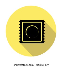 Flat Condom Logo Icon Shadow Stock Vector (Royalty Free) 608608439 ...