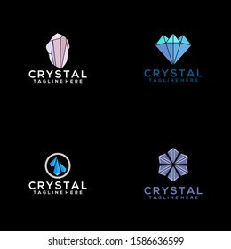 Flat Crystal Logo Design Vector Stock Vector (Royalty Free) 1586636599 ...
