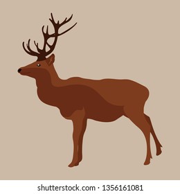 Flat Deer Graphic Design Full Background Stock Vector (Royalty Free ...
