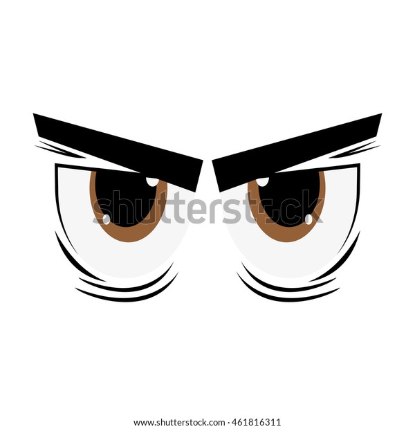 Flat Design Angry Cartoon Eyes Icon Stock Vector (Royalty Free ...