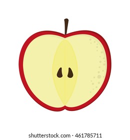 Flat Design Apple Half Icon Vector Stock Vector (Royalty Free ...