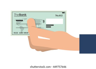 Man Hands Writing Check Hand Hold Stock Vector (Royalty Free) 417235195