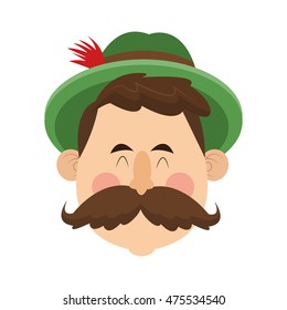 Flat Design Bavarian Man Icon Vector Stock Vector (Royalty Free ...