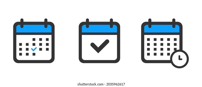 Flat Design Calendar Icon Set Vector Stock Vector (Royalty Free) 2035962617 | Shutterstock