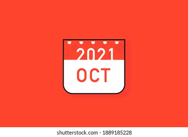 Flat Design Calendar Month October Icon Stock Vector (Royalty Free ...