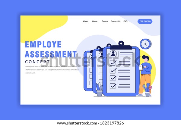 Flat Design Concept Employe Assessment Landing Stock Vector (Royalty ...