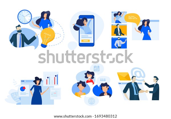 Flat Design Concept Icons Collection Vector Stock Vector (Royalty Free ...