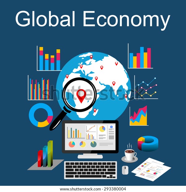 Stock vektor „Flat Design Concepts Global Economy World“ (bez ...
