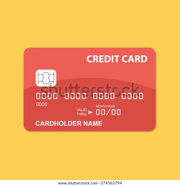 Flat Design Credit Card Template Stock Vector (Royalty Free) 374363794