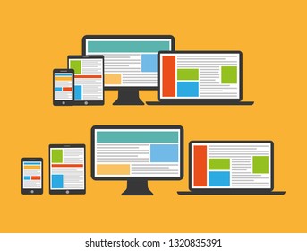 Flat Design Devices Icons Stock Vector (Royalty Free) 330064115 ...