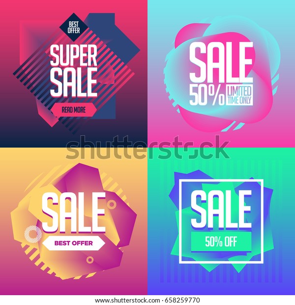 Flat Design Eye Catching Sale Website Stock Vector (Royalty Free) 658259770